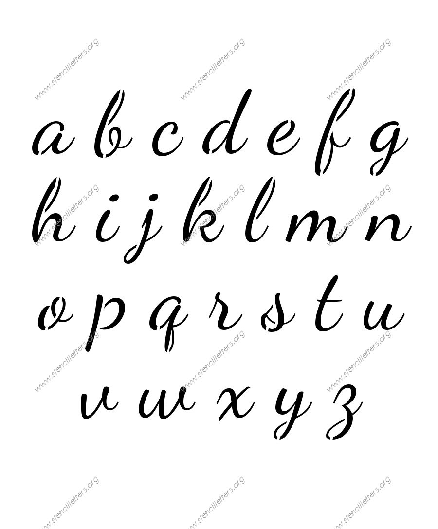 1950s Cursive Script Uppercase Lowercase Letter Stencils A Z 1 4 To 