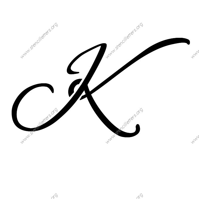 Flowing Cursive Uppercase Lowercase Letter Stencils A Z 1 4 To 12 