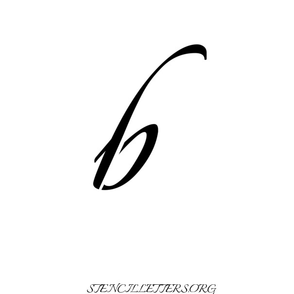 Joined Calligraphy Free Printable Letter Stencils With Outline Cutout 