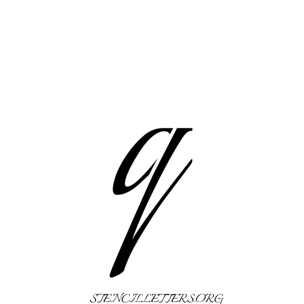 Joined Calligraphy Free Printable Letter Stencils With Outline Cutout 